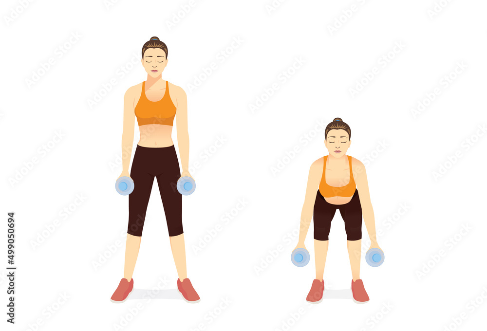 Women use dumbbells from Plastic Water Bottle for exercise with ...