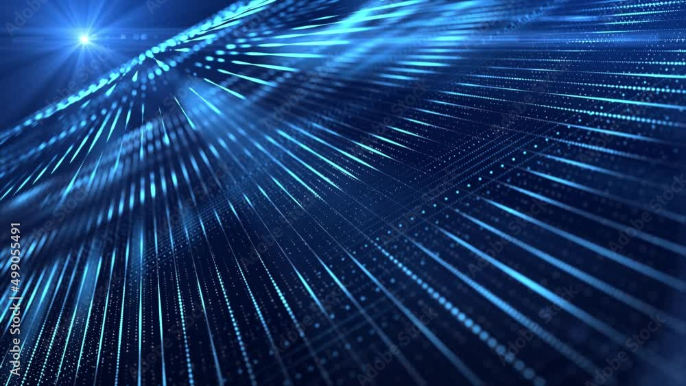 4K Digital glowing neon lines transformation Binary code Programming Loop background. Technology ...