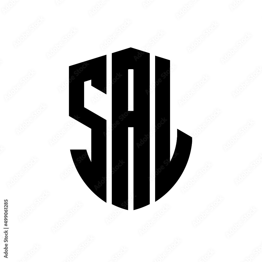 SAL letter logo design. SAL modern letter logo with black background ...