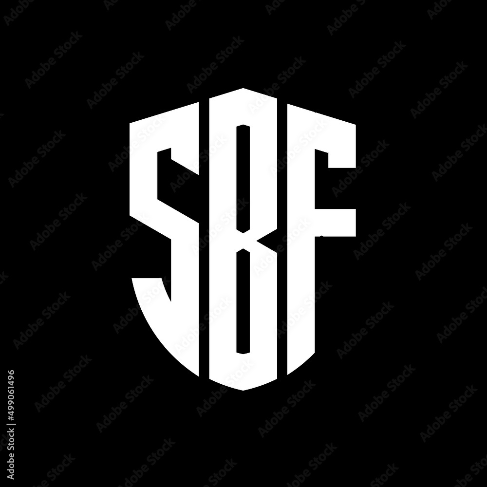 SBF letter logo design. SBF modern letter logo with black background ...