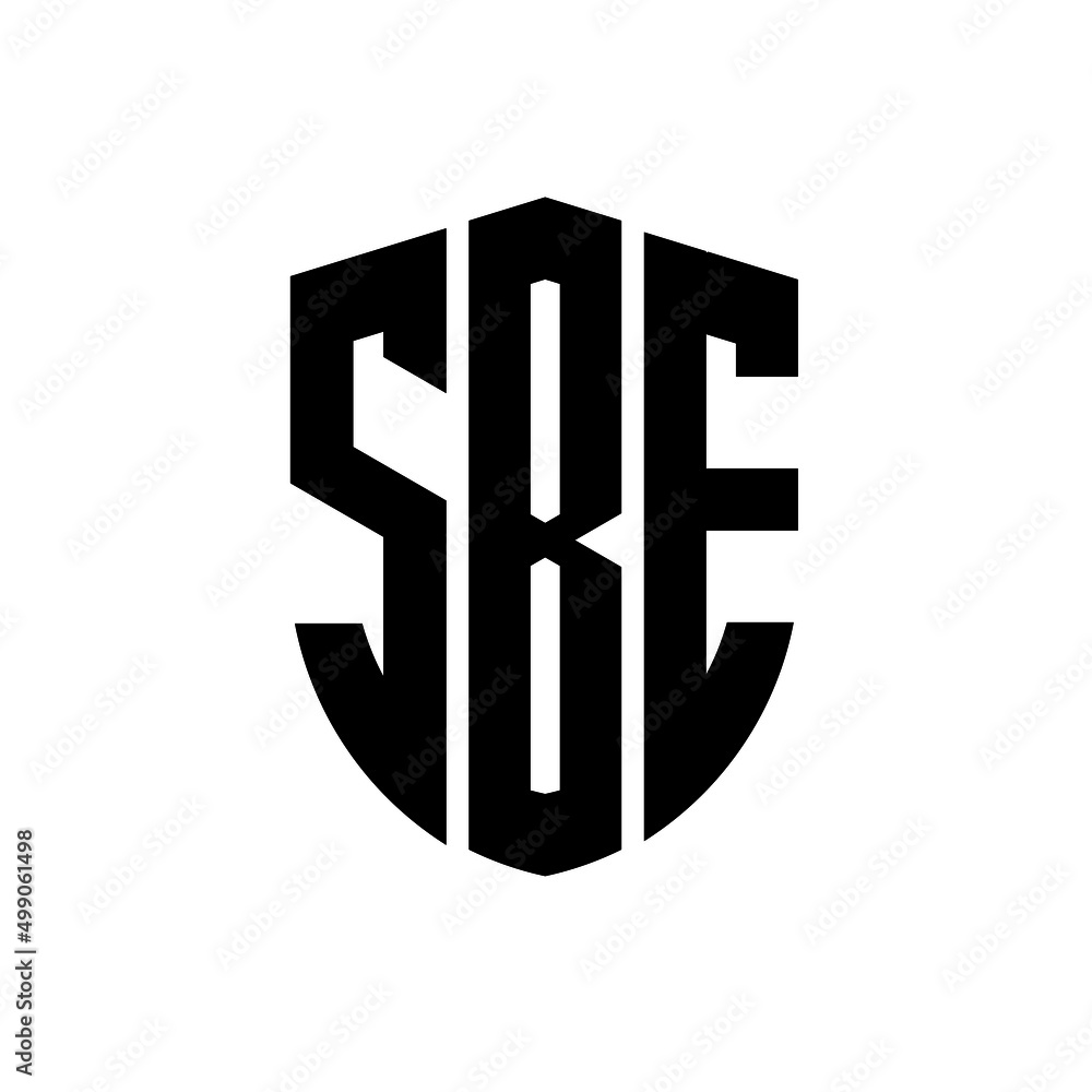 SBE letter logo design. SBE modern letter logo with black background ...