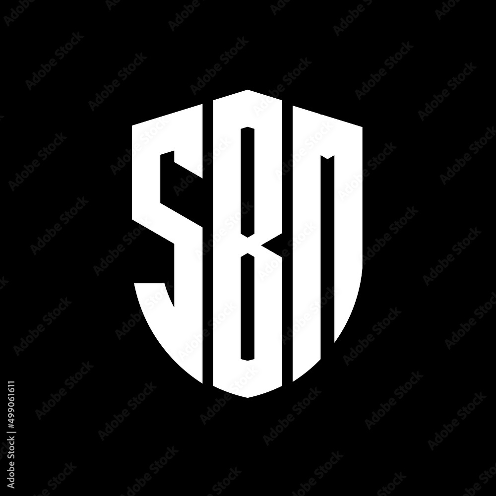 SBM letter logo design. SBM modern letter logo with black background ...