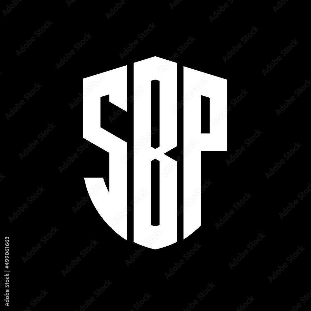 SBP letter logo design. SBP modern letter logo with black background ...
