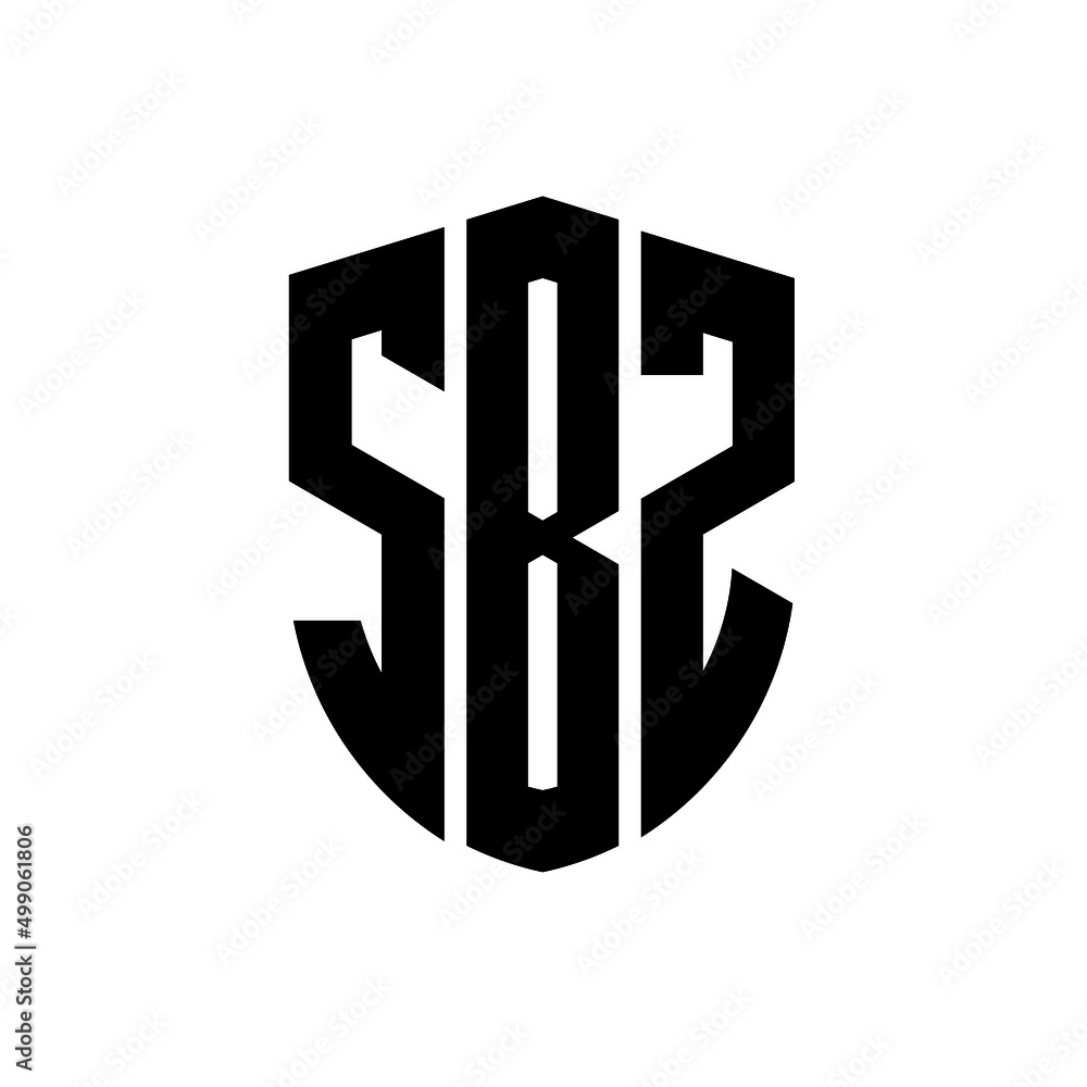 SBZ letter logo design. SBZ modern letter logo with black background ...