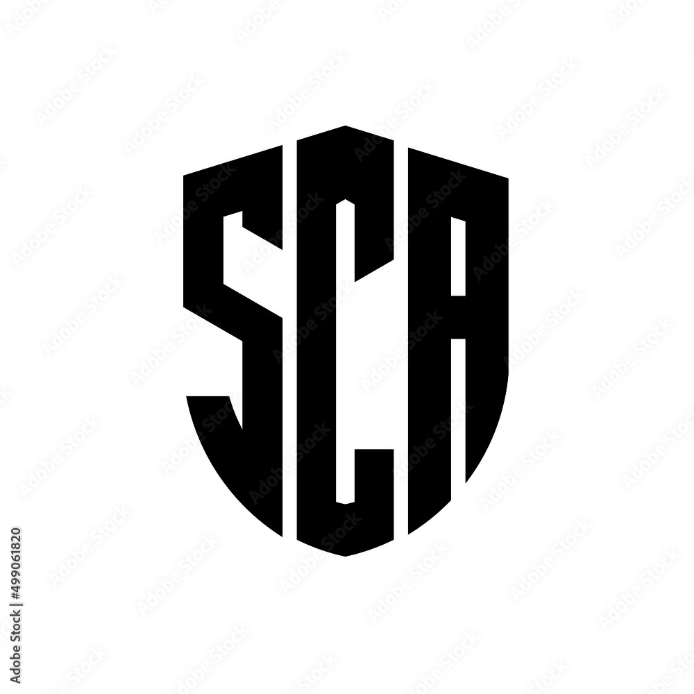 SCA letter logo design. SCA modern letter logo with black background ...