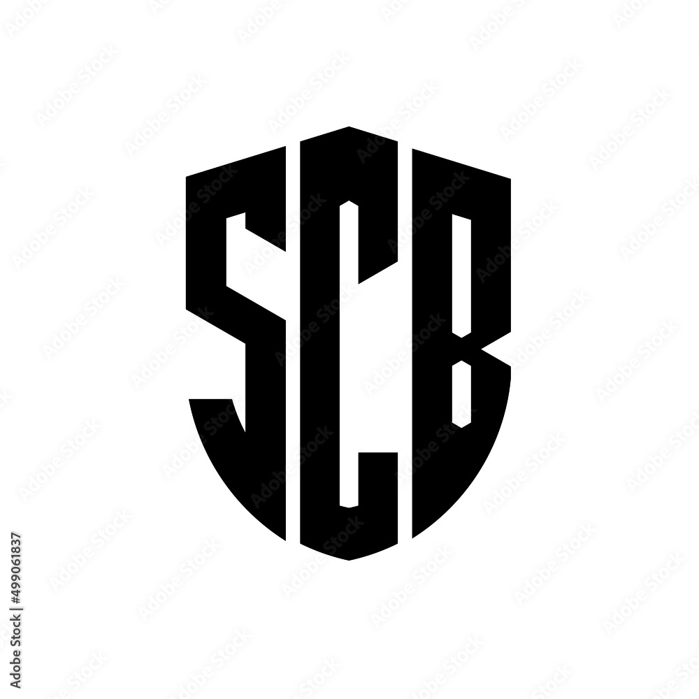 SCB letter logo design. SCB modern letter logo with black background ...