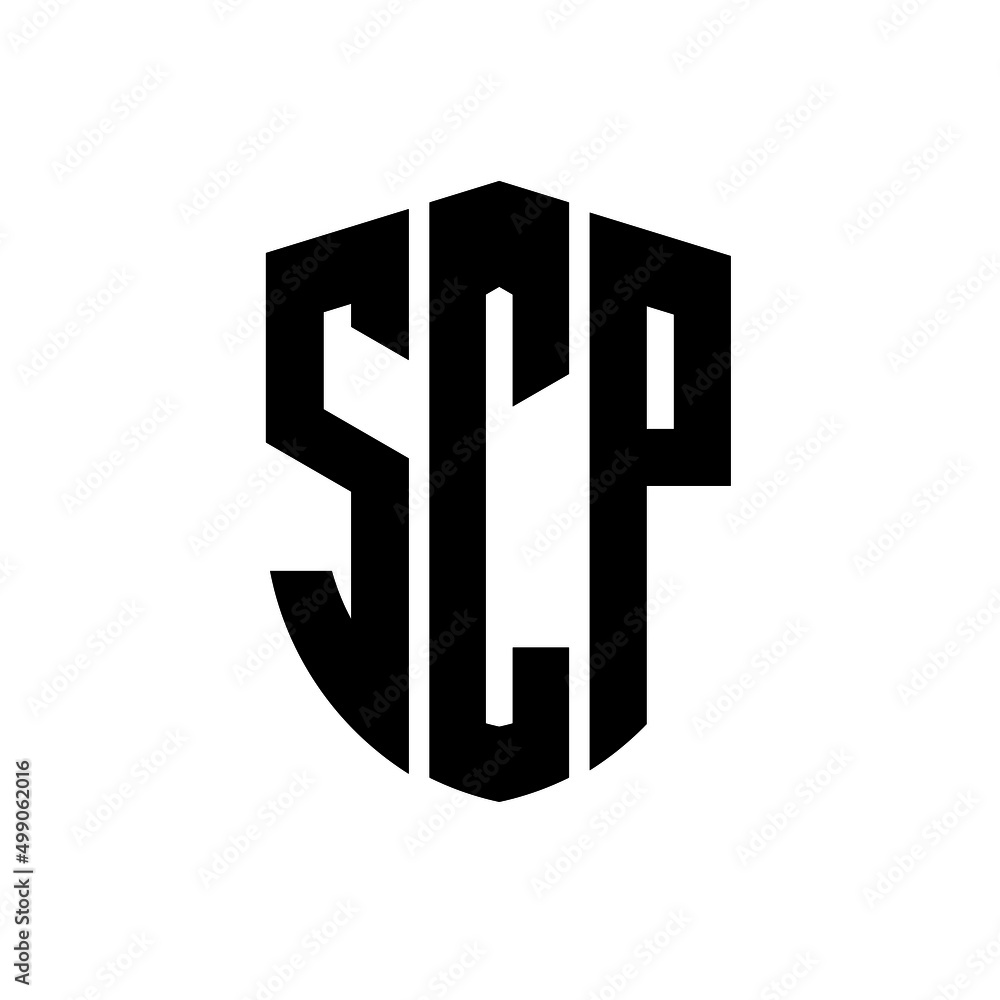 SCP letter logo design. SCP modern letter logo with black background ...