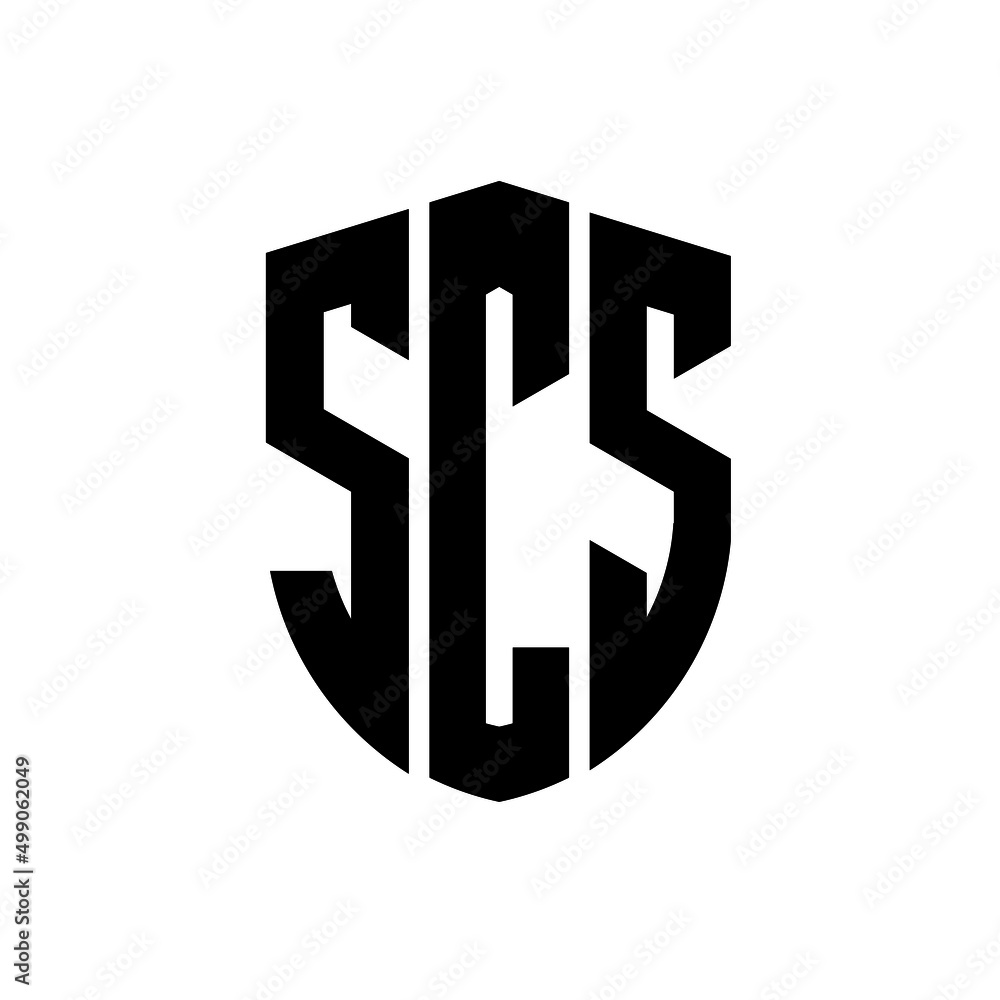 SCS letter logo design. SCS modern letter logo with black background ...