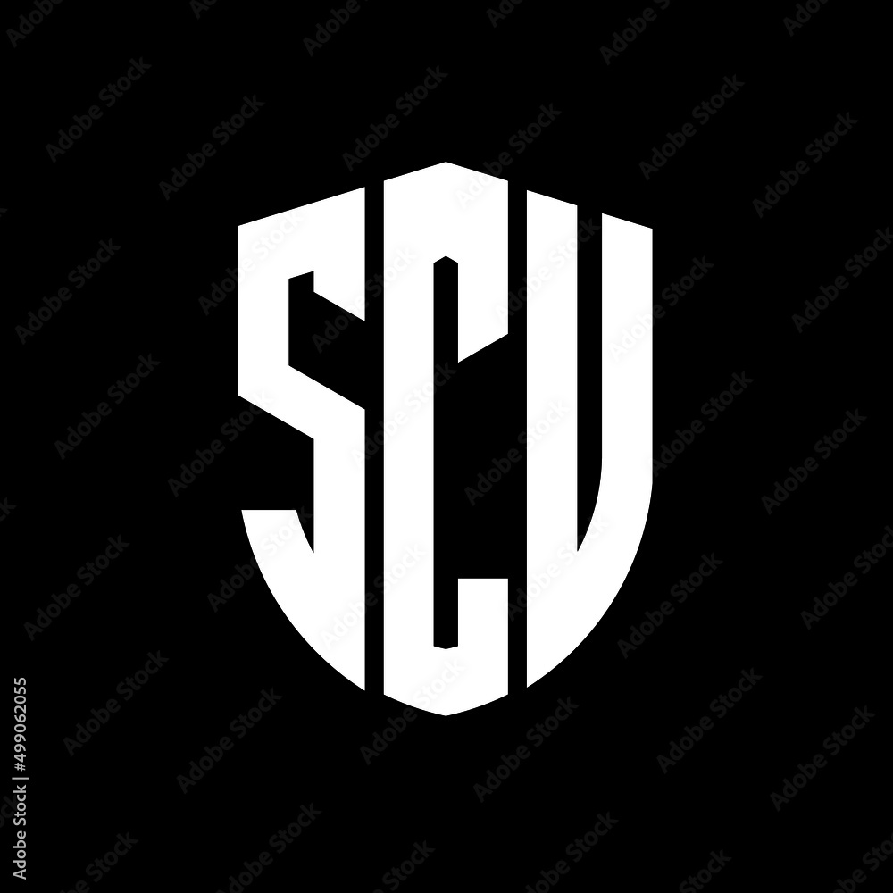 SCV letter logo design. SCV modern letter logo with black background ...
