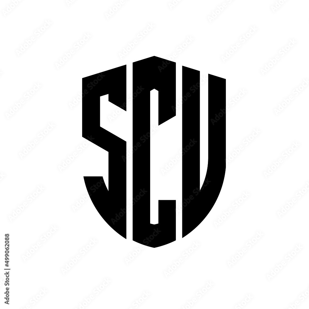 SCV letter logo design. SCV modern letter logo with black background ...