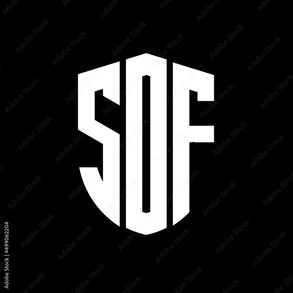 SDF letter logo design. SDF modern letter logo with black background ...