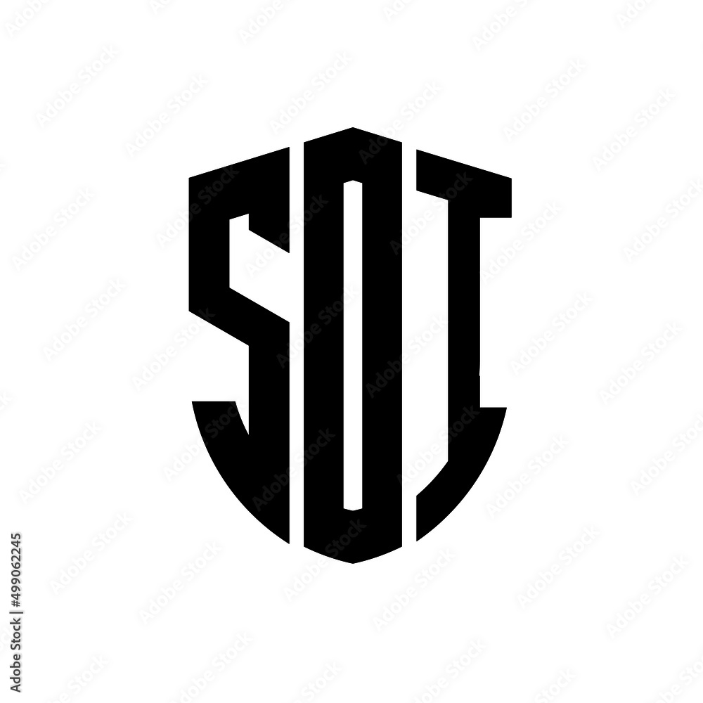 SDI letter logo design. SDI modern letter logo with black background ...