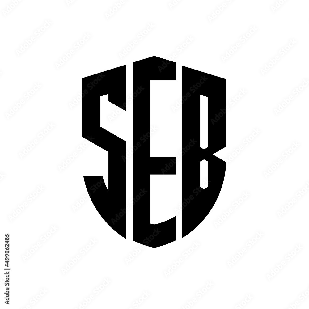 SEB letter logo design. SEB modern letter logo with black background ...