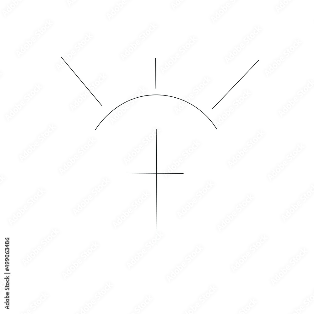 Jesus Christ cross line drawing vector illustration Stock Vector ...