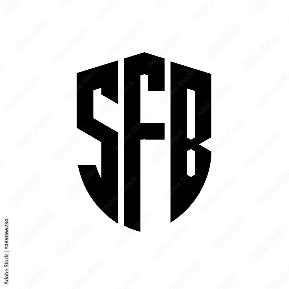 SFB letter logo design. SFB modern letter logo with black background ...
