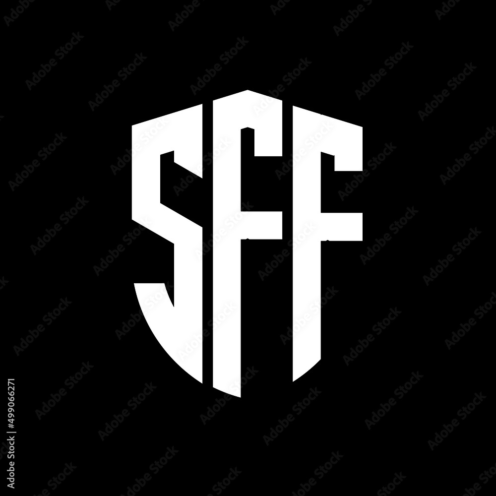 SFF letter logo design. SFF modern letter logo with black background ...