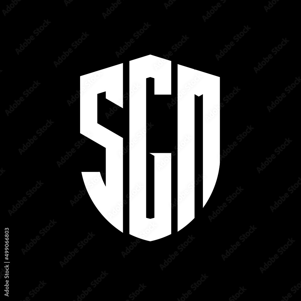 SGM letter logo design. SGM modern letter logo with black background ...