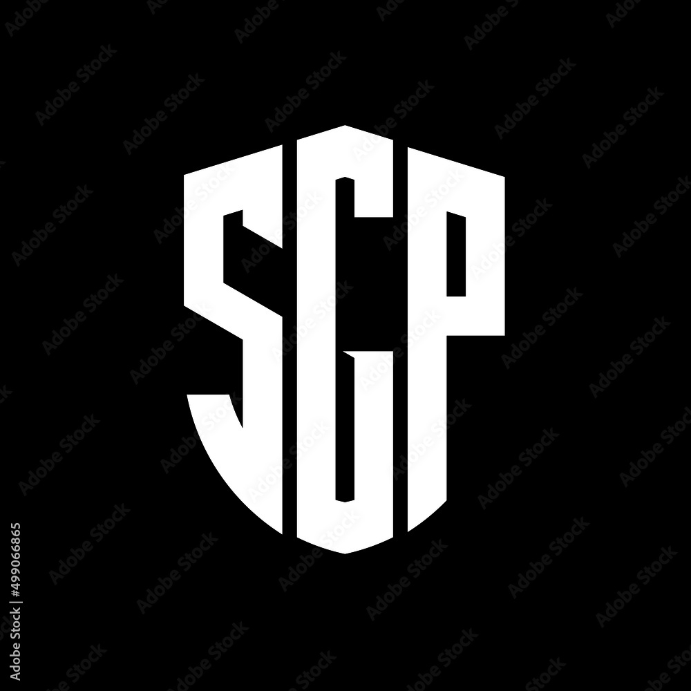 SGP letter logo design. SGP modern letter logo with black background ...