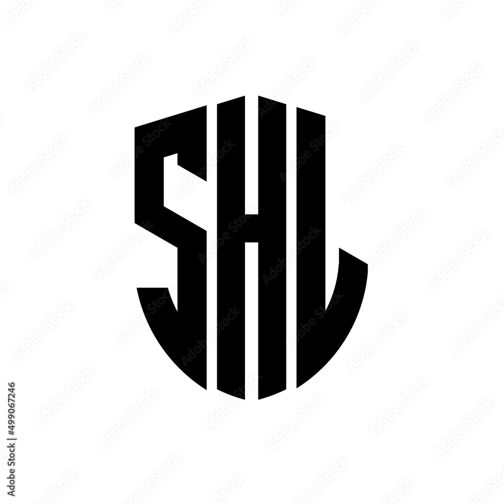 SHL letter logo design. SHL modern letter logo with black background ...
