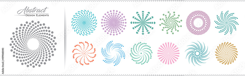 A collection of circular motif styled patterns Stock Vector | Adobe Stock