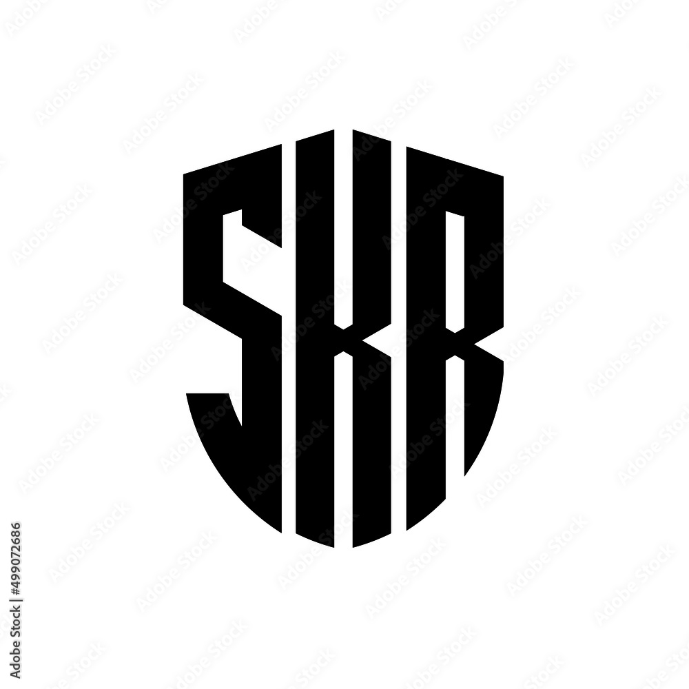 SKR letter logo design. SKR modern letter logo with black background ...