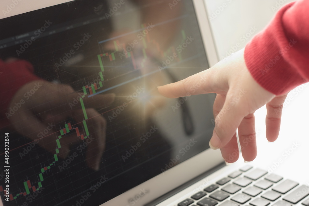 Stock trading graph computer screen concept. Financial technology of ...