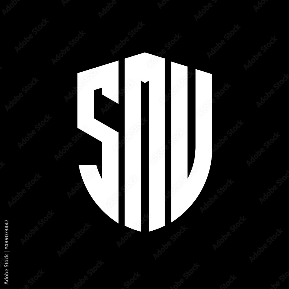 SMU letter logo design. SMU modern letter logo with black background ...