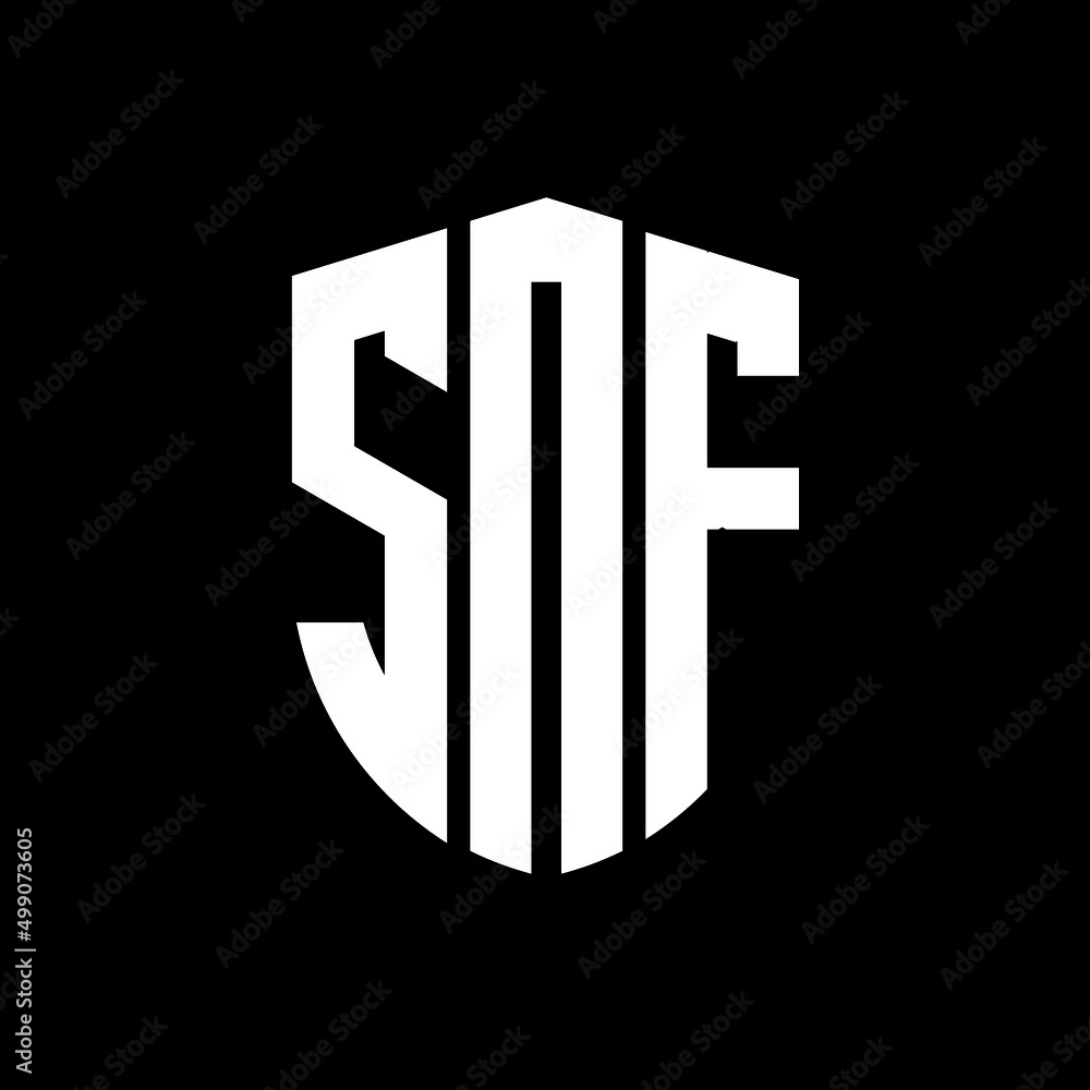 SNF letter logo design. SNF modern letter logo with black background ...
