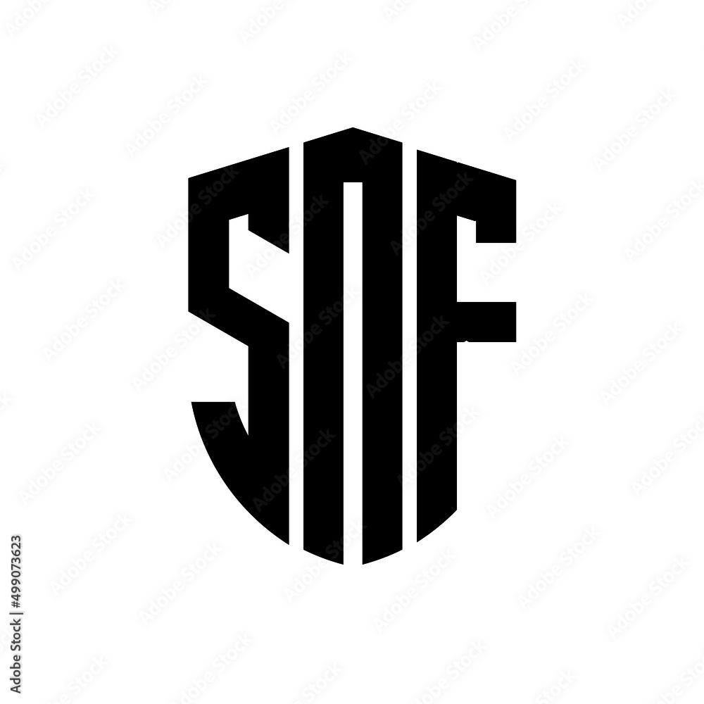 SNF letter logo design. SNF modern letter logo with black background ...