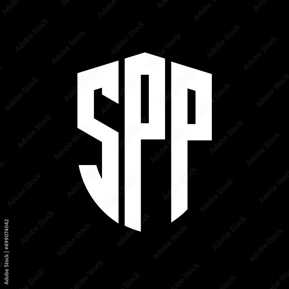 SPP letter logo design. SPP modern letter logo with black background ...