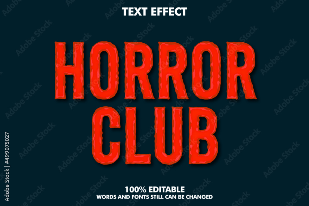 Editable horror text style with bloody effects Stock Vector | Adobe Stock
