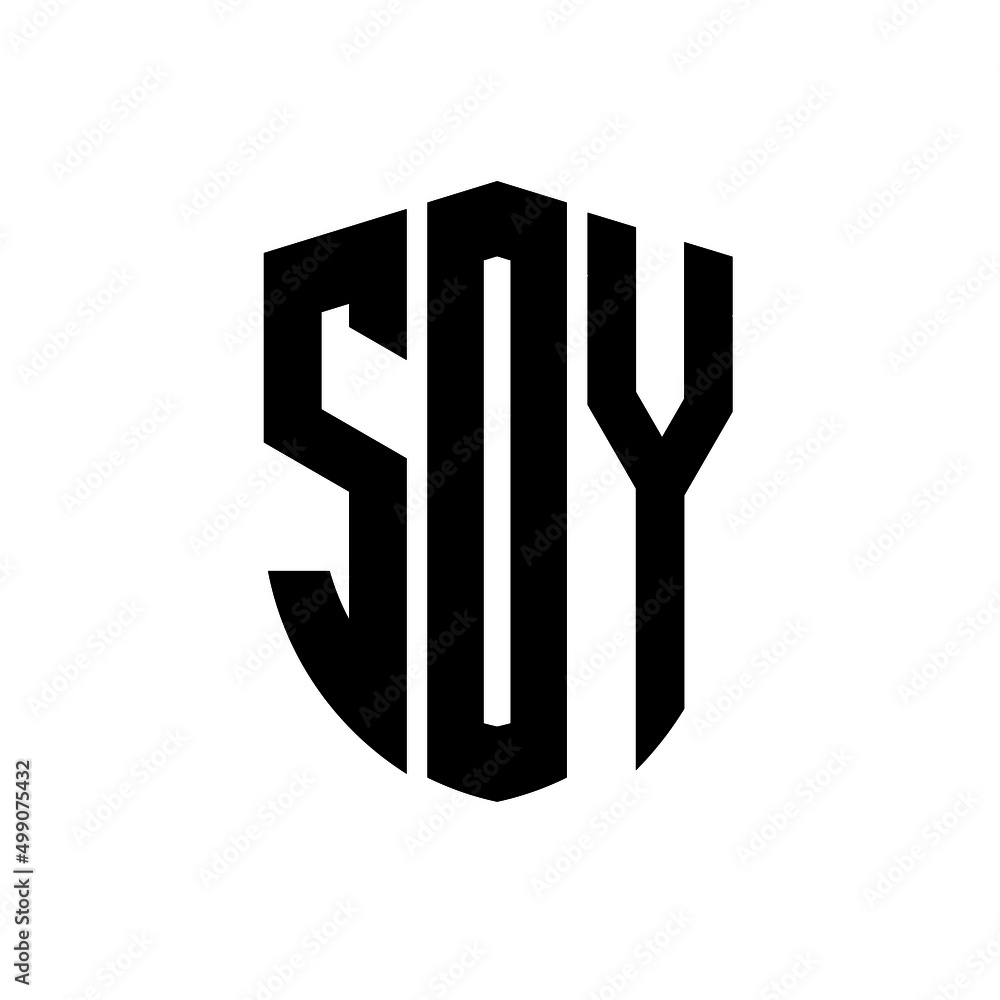 SOY letter logo design. SOY modern letter logo with black background ...