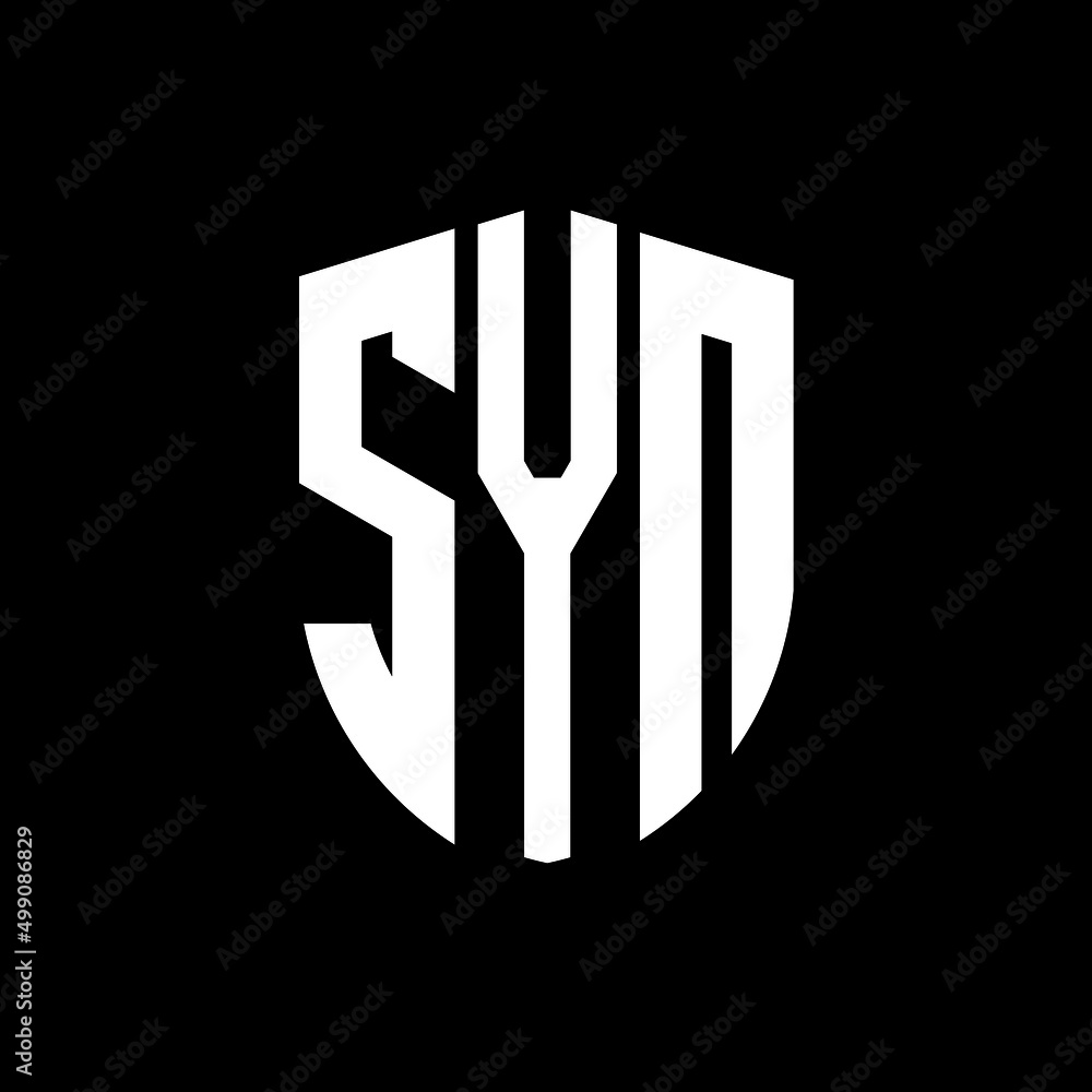 SYN letter logo design. SYN modern letter logo with black background. SYN creative letter logo ...
