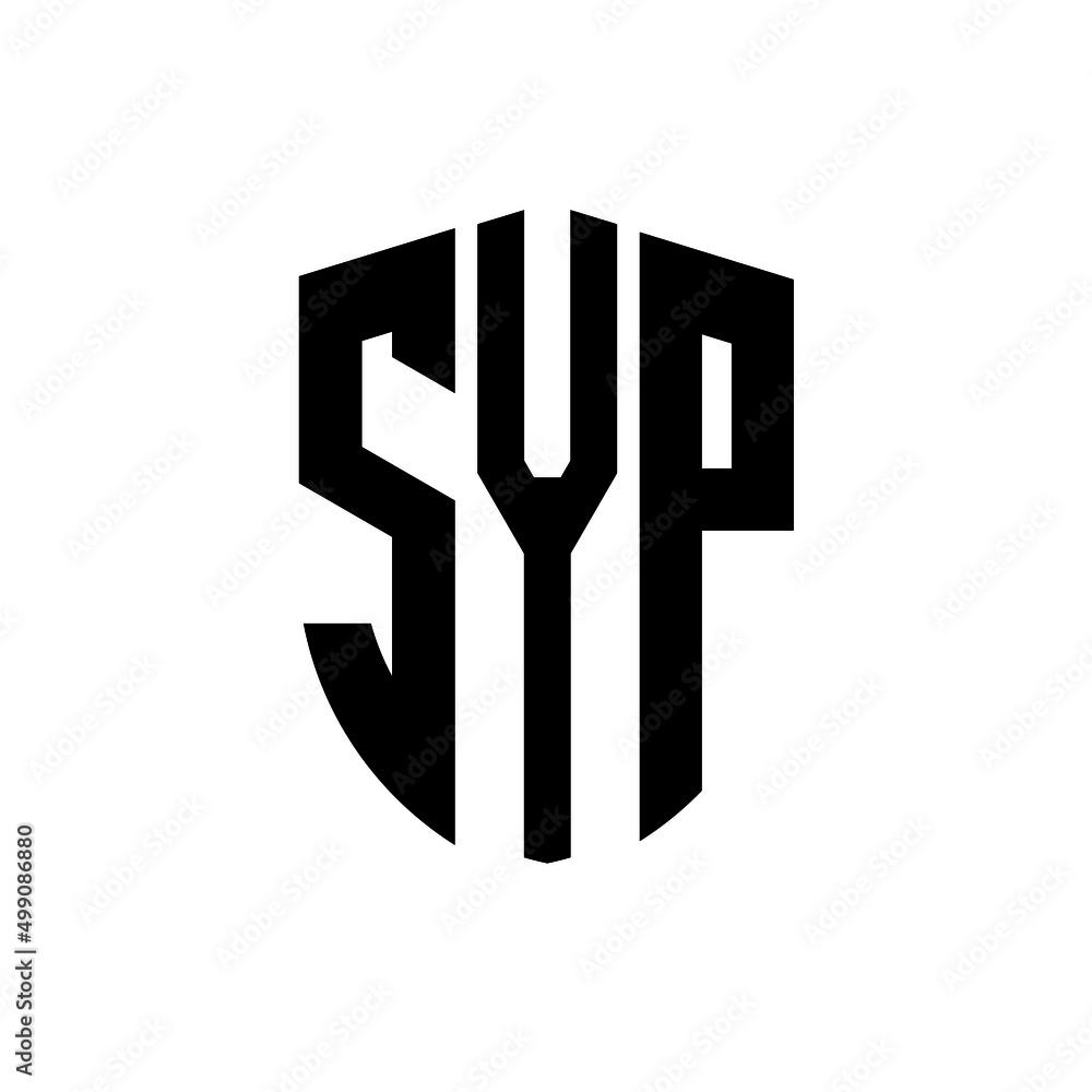 SYP letter logo design. SYP modern letter logo with black background ...