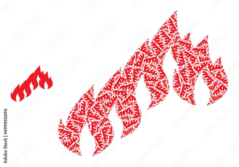 Recursion mosaic firewall icon. Vector mosaic is formed with recursive ...