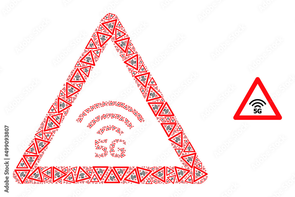 Recursion composition 5G warning icon. Vector collage is constructed of ... Recursion composition 5G warning icon. Vector collage is constructed of ...