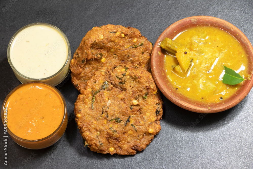 Dal Vada that are a popular street food in South India. Stock Photo ...