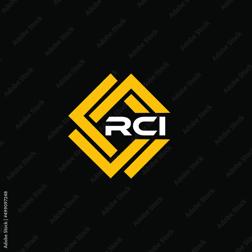 RCI 3 letter design for logo and icon.vector illustration with black ...