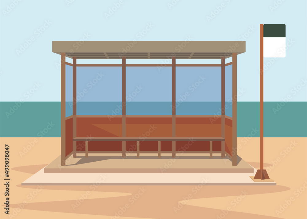 Korean Beach Bus Stop Stock Vector | Adobe Stock