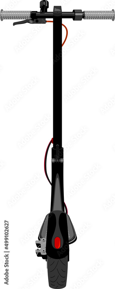 Electric scooter back view isolated on white vector illustration Stock ...