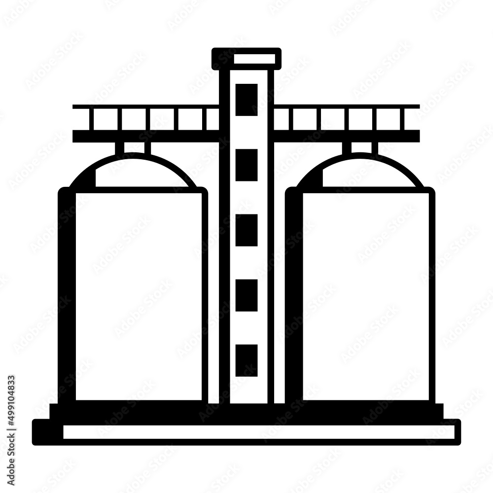 Silos Deep Cone vector icon design, Water Treatment and Purification ...
