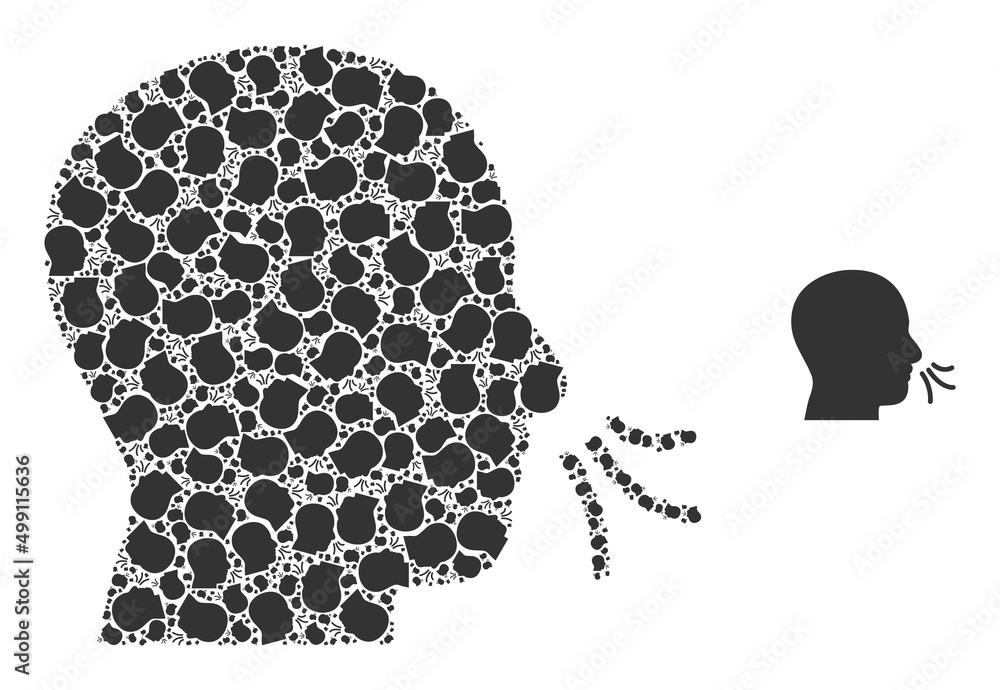 Recursive combination sniff icon. Vector collage is organized from ...