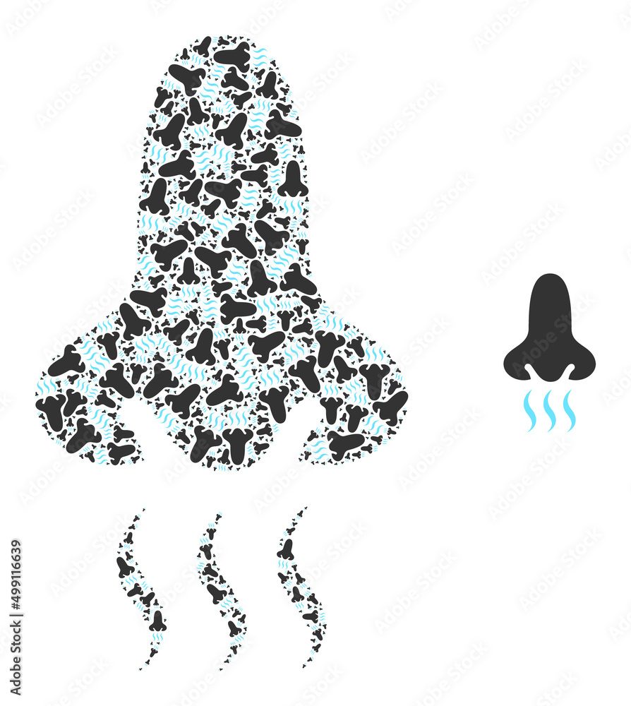 Fractal collage snuff icon. Vector collage is constructed of repeating ...