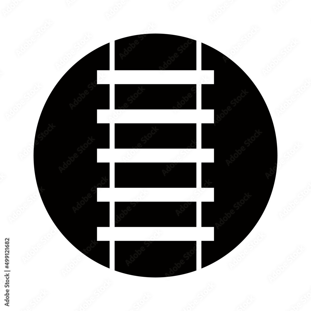 Train track / Railway icon. Simple round train track icon for web and ...