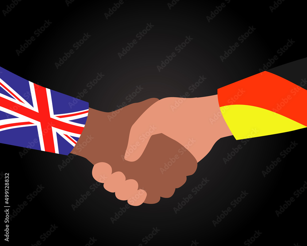 Vecteur Stock Political handshake, concept of diplomacy Great Britain ...