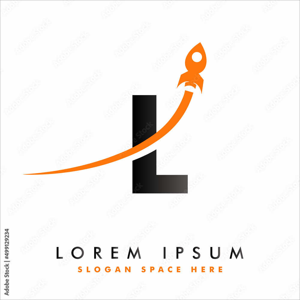 Letter L with rocket logo vector design. Creative Letter Mark Suitable ...