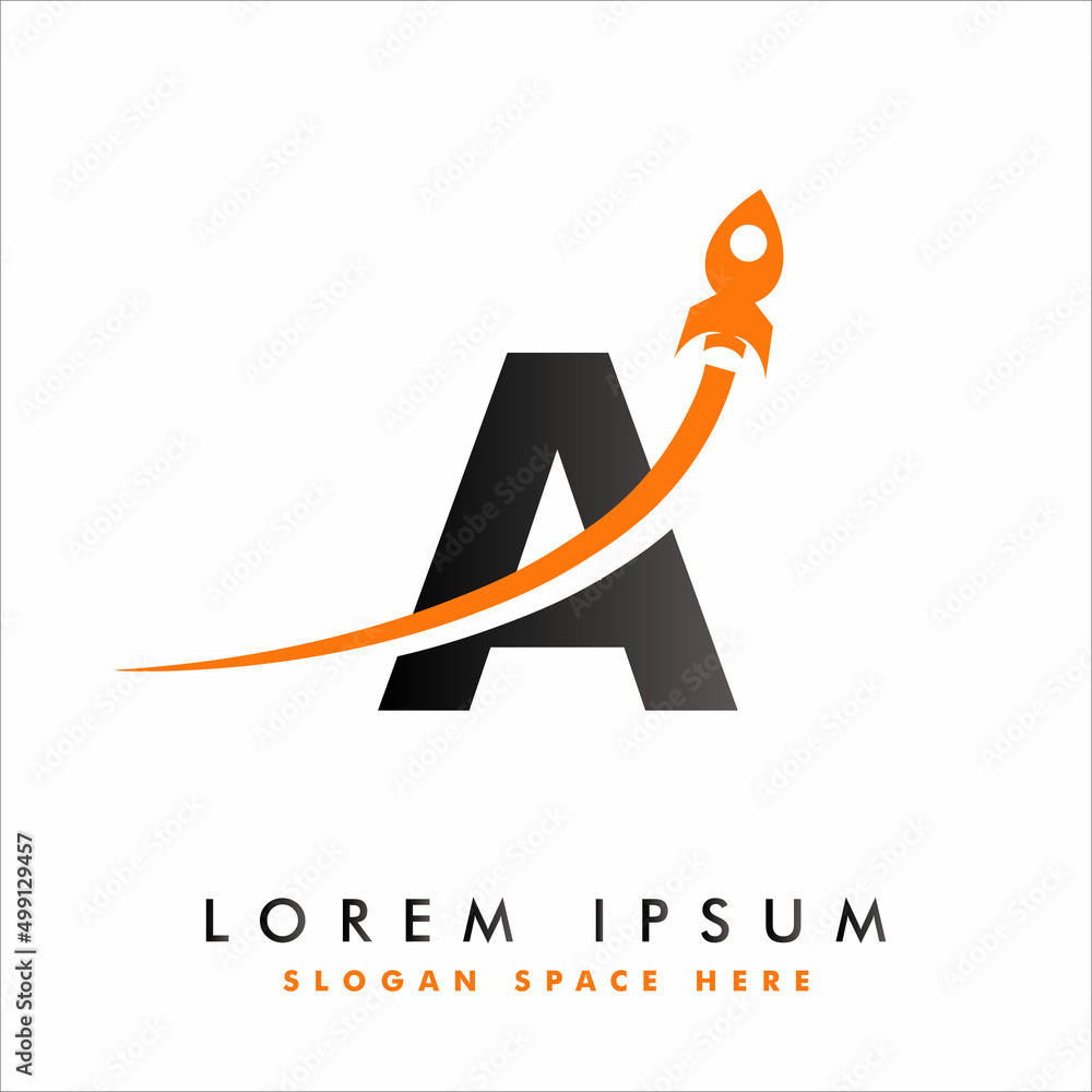 Letter A with rocket logo vector design. Creative Letter Mark Suitable ...