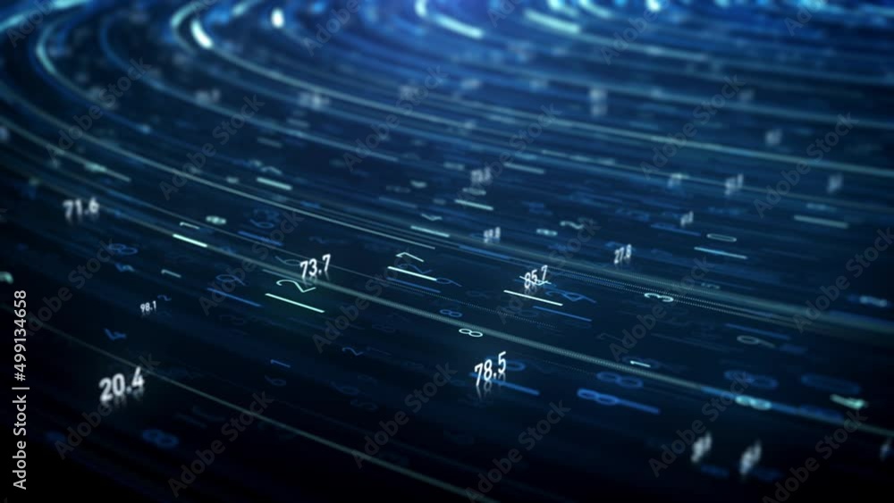 Big Data Digital Business Hitech Background/ 4k animation of an ...