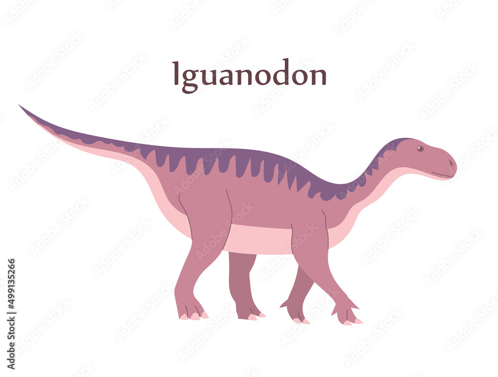 Ancient lizard iguanodon. Herbivorous dinosaur of the Jurassic period ...