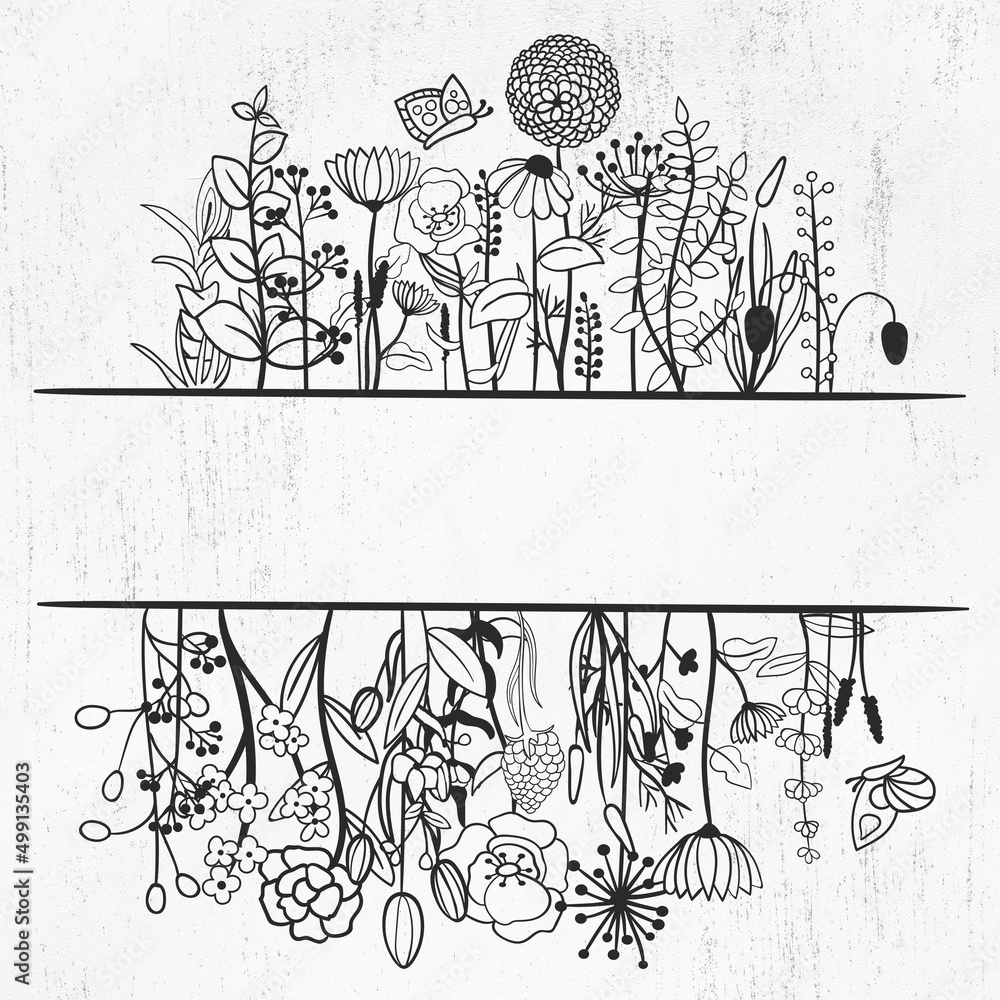 Vettoriale Stock Floral border svg, floral frame bundle svg, flower ...